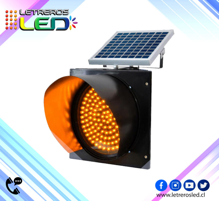 Semáforos LED con Luz intermitente y Panel Solar